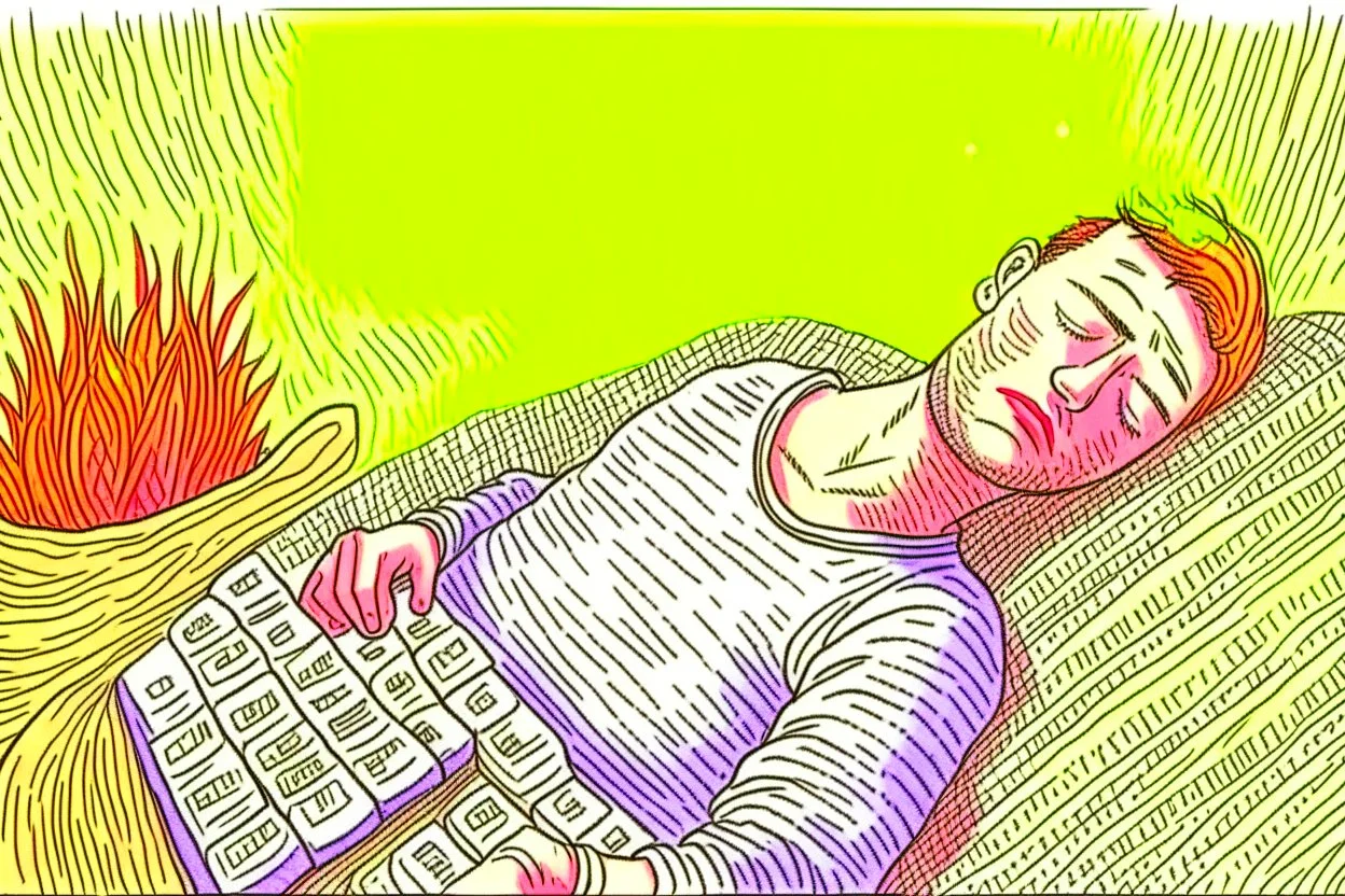 "A sick man lies in bed, his face consume..." | @Vladi on Stablecog