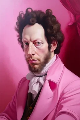 Portrair of pushkin in pink color | @betveta