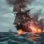 "Two pirate ships fight each other at sea..." | @Vladius on Stablecog